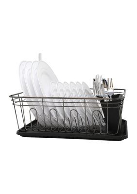 Gourmet Kitchen Black Powder Coated Metal Wire Dish Rack | belk
