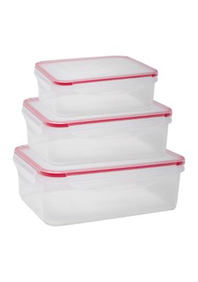 Farberware 6-Piece Nested Rectangle Containers with Airtight Snap Down ...