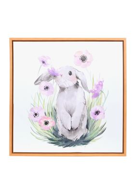 Bramble & Sage Bunny Flowers Wall Art | belk