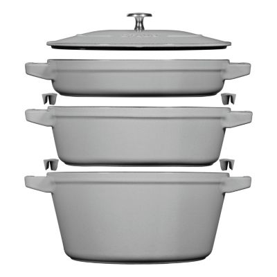 Staub 4pc Cast Iron Stackable Cookware Set Graphite Gray | belk