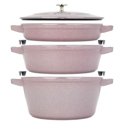 Staub 4pc Cast Iron Stackable Cookware Set Lilac | belk