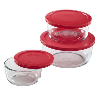 Pyrex 6pc Round Storage Set, Red | belk
