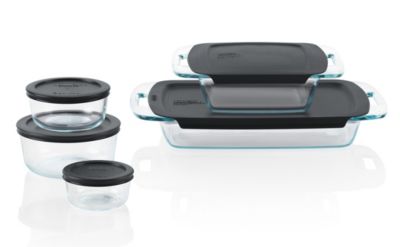 Pyrex Easy Grab Bake N Store 10pc Set w/ Black Lids | belk