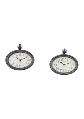 Monroe Lane Vintage Metal Wall Clock - Set of 2 | belk