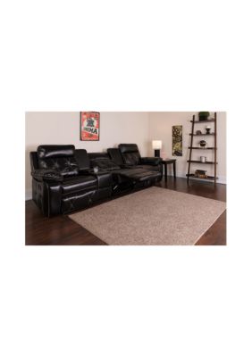 Belnick Reel Comfort Series 3-Seat Reclining Black LeatherSoft Theater ...
