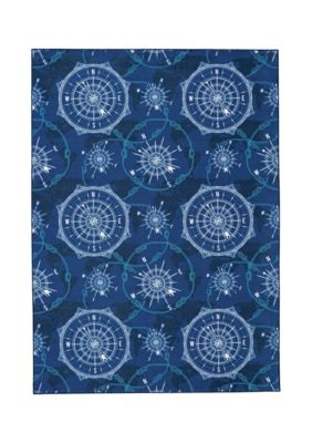 Linon Furniture Simon Collection Ivory & Blue Washable Rug | belk