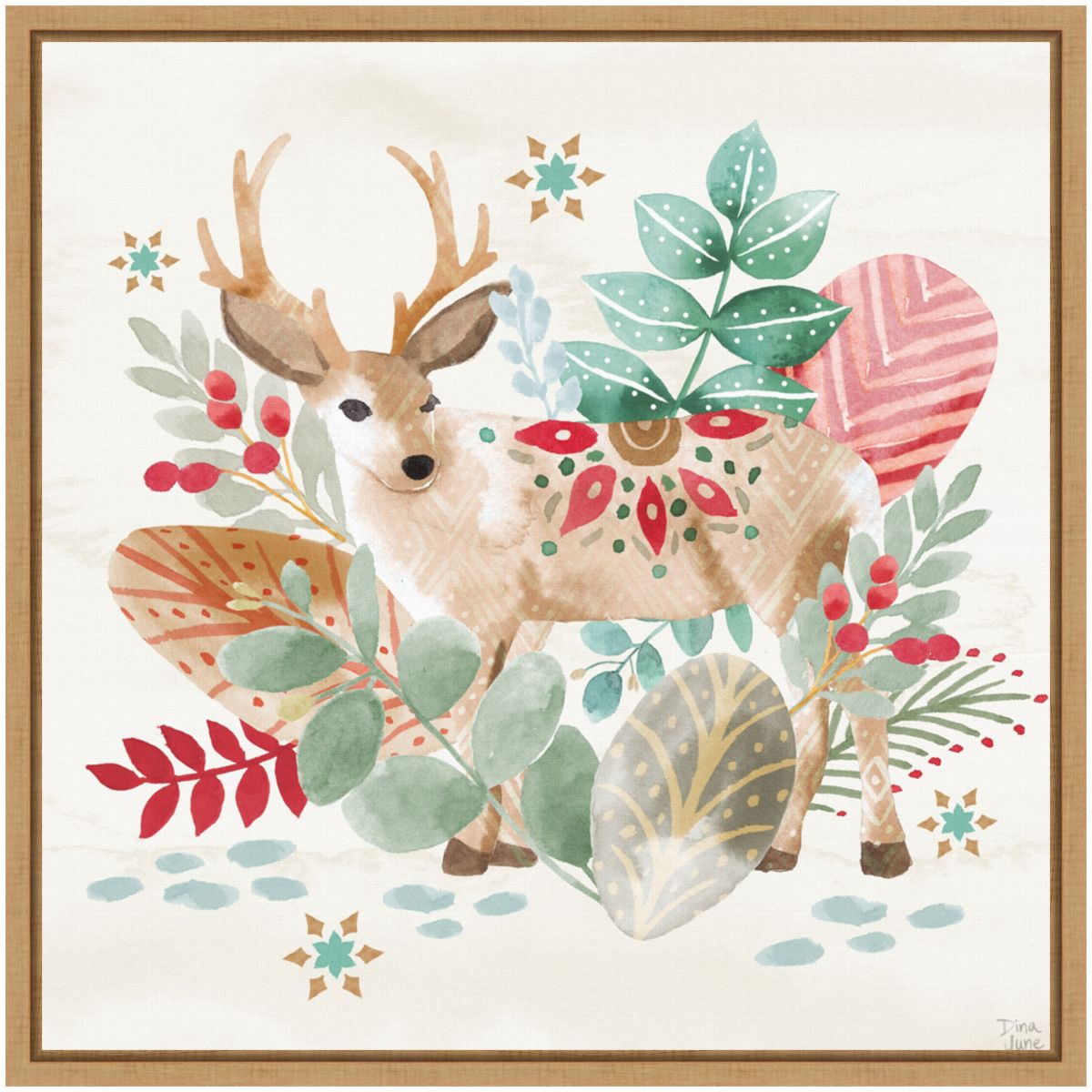 Amanti Art Snowy Critters III Framed Canvas Wall Art Print | Belk