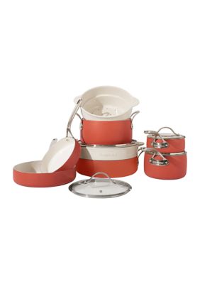Bloomhouse Ceramic Nonstick Aluminum 12 Piece Cookware Set in ...