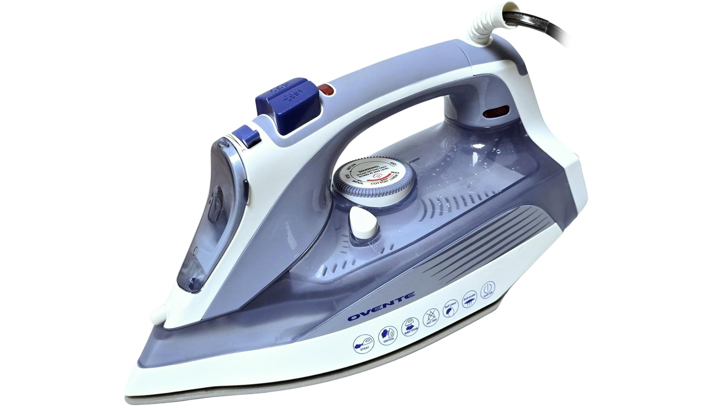 Ovente 1200W Steam Iron for Clothes, Ceramic Soleplate, Auto Shutoff ...