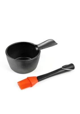 Cooks Tools™ Cast Iron Sauce Pot & Basting Brush Set | belk