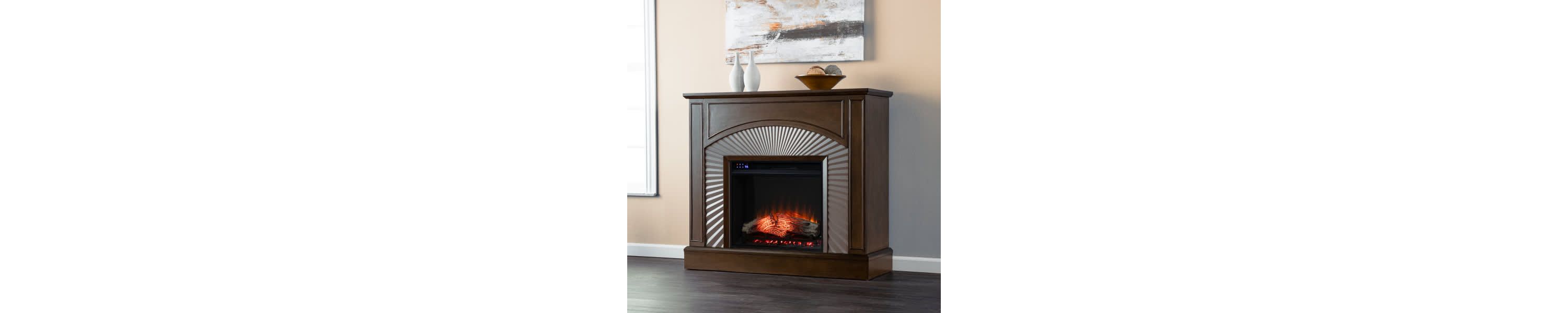 SEI Furniture Billingsdon Freestanding Touch Screen Electric Fireplace ...