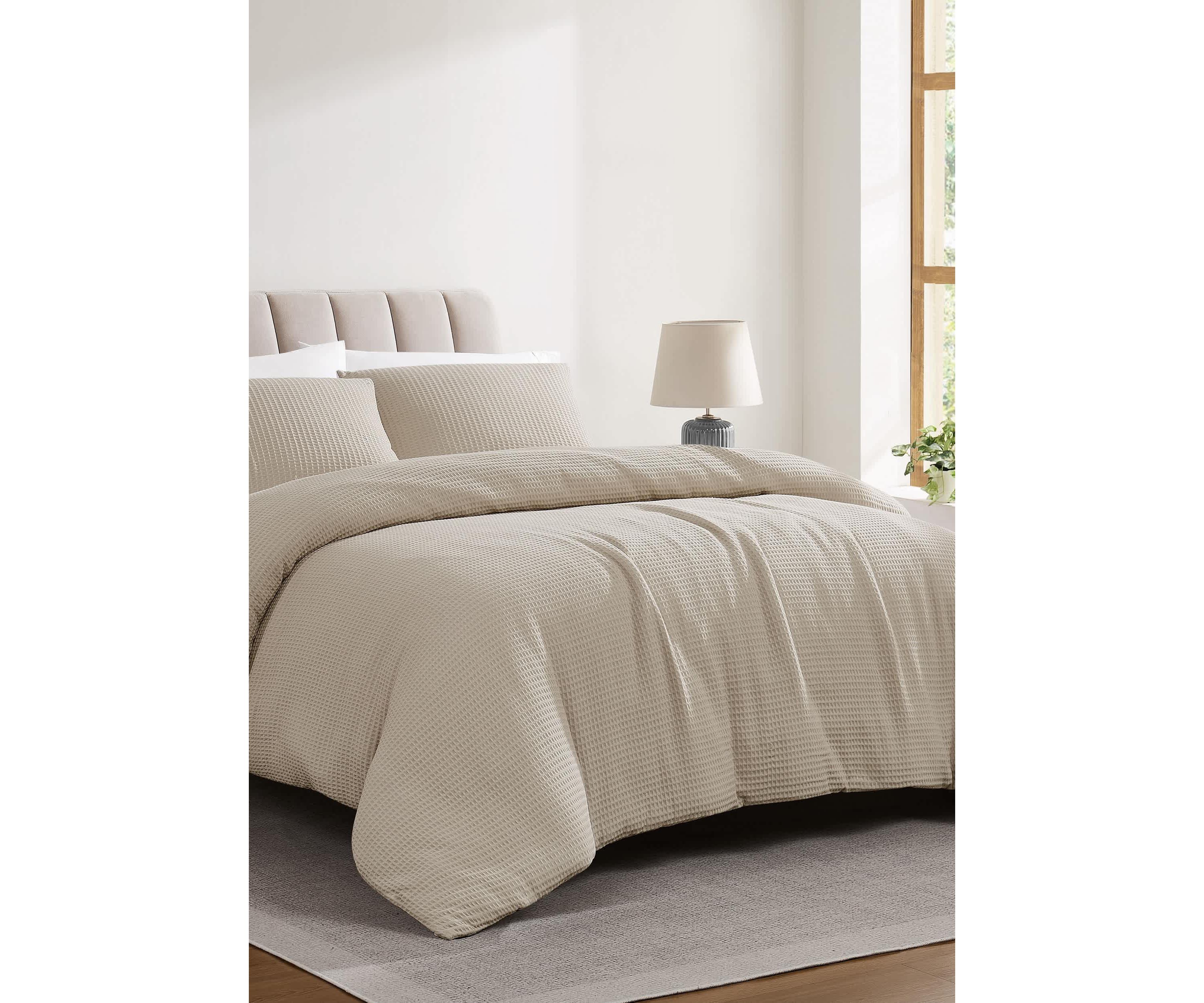Cannon Cannon Heritage Cotton Waffle Khaki 3 Piece Full/Queen Comforter ...