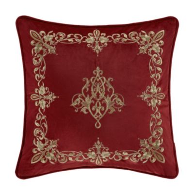 J. Queen New York Noelle - Crimson 18" Square Decorative Throw Pillow ...