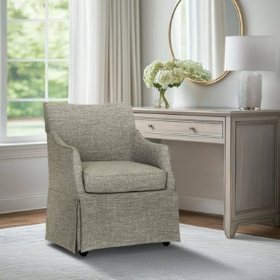 Martha Stewart London Upholstered Skirted Dining Arm Chair with Hidden ...