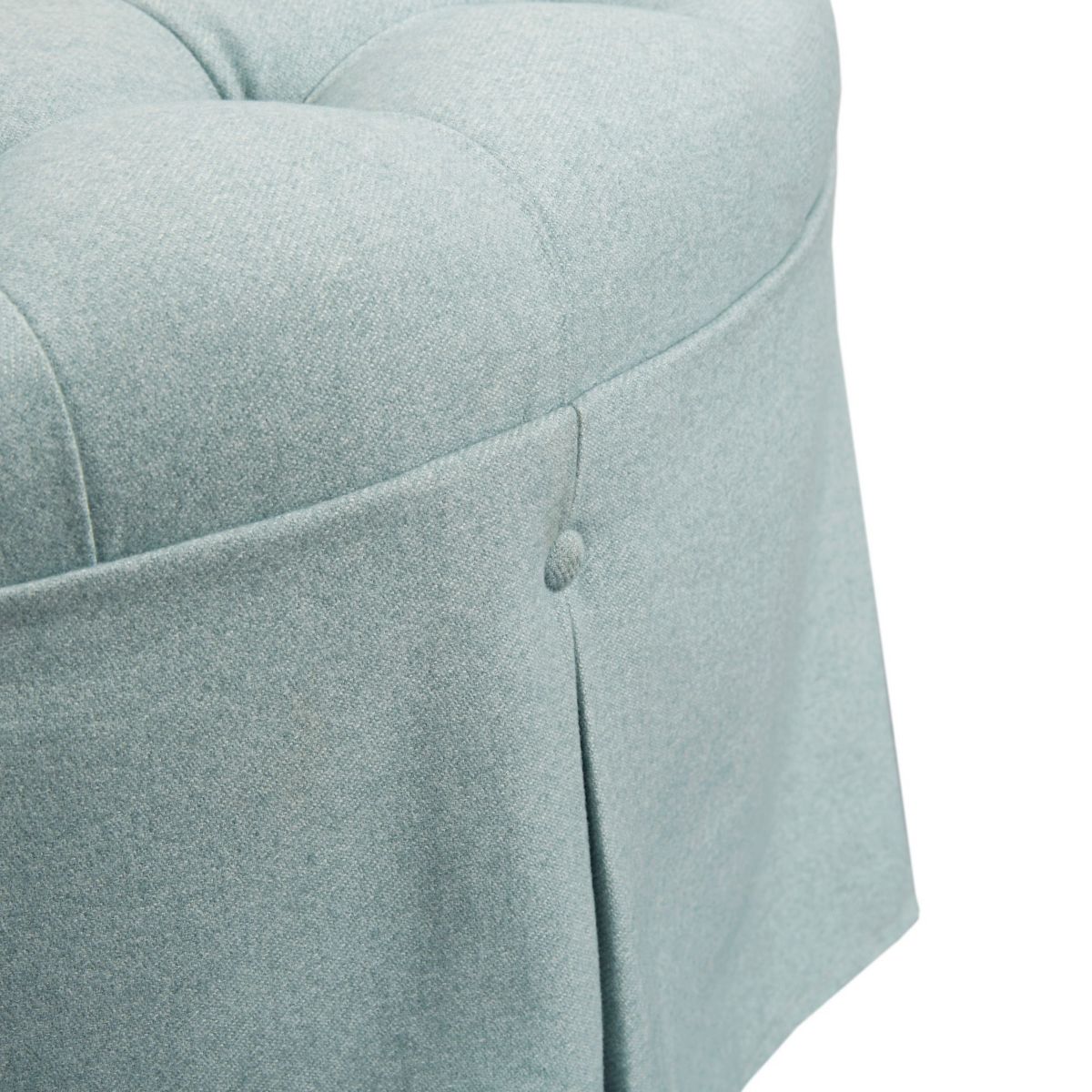Martha Stewart Terri Skirted Tufted 32" Round Ottoman | Belk