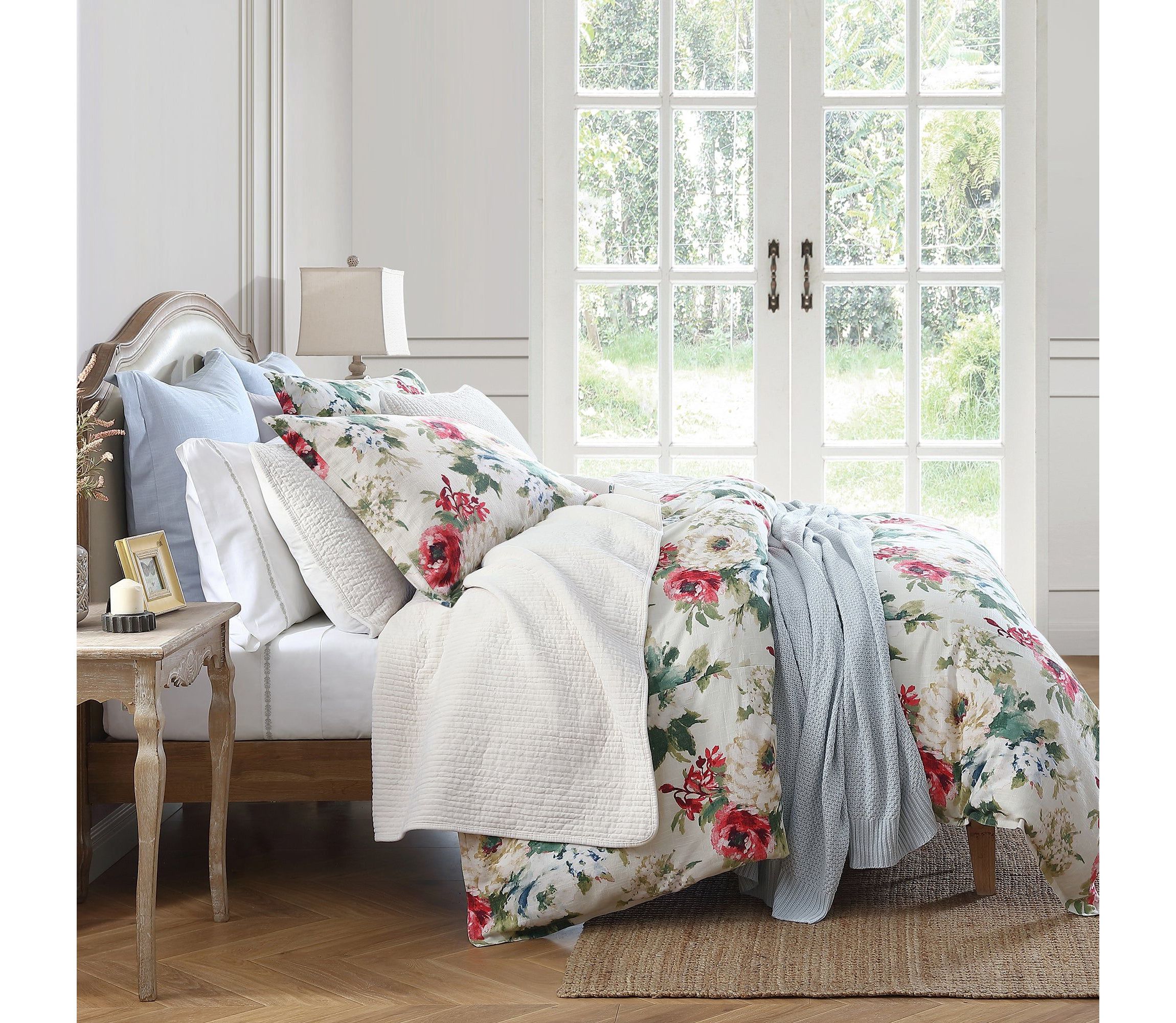 HiEnd Accents Peony Washed Linen Duvet Cover Set | Belk