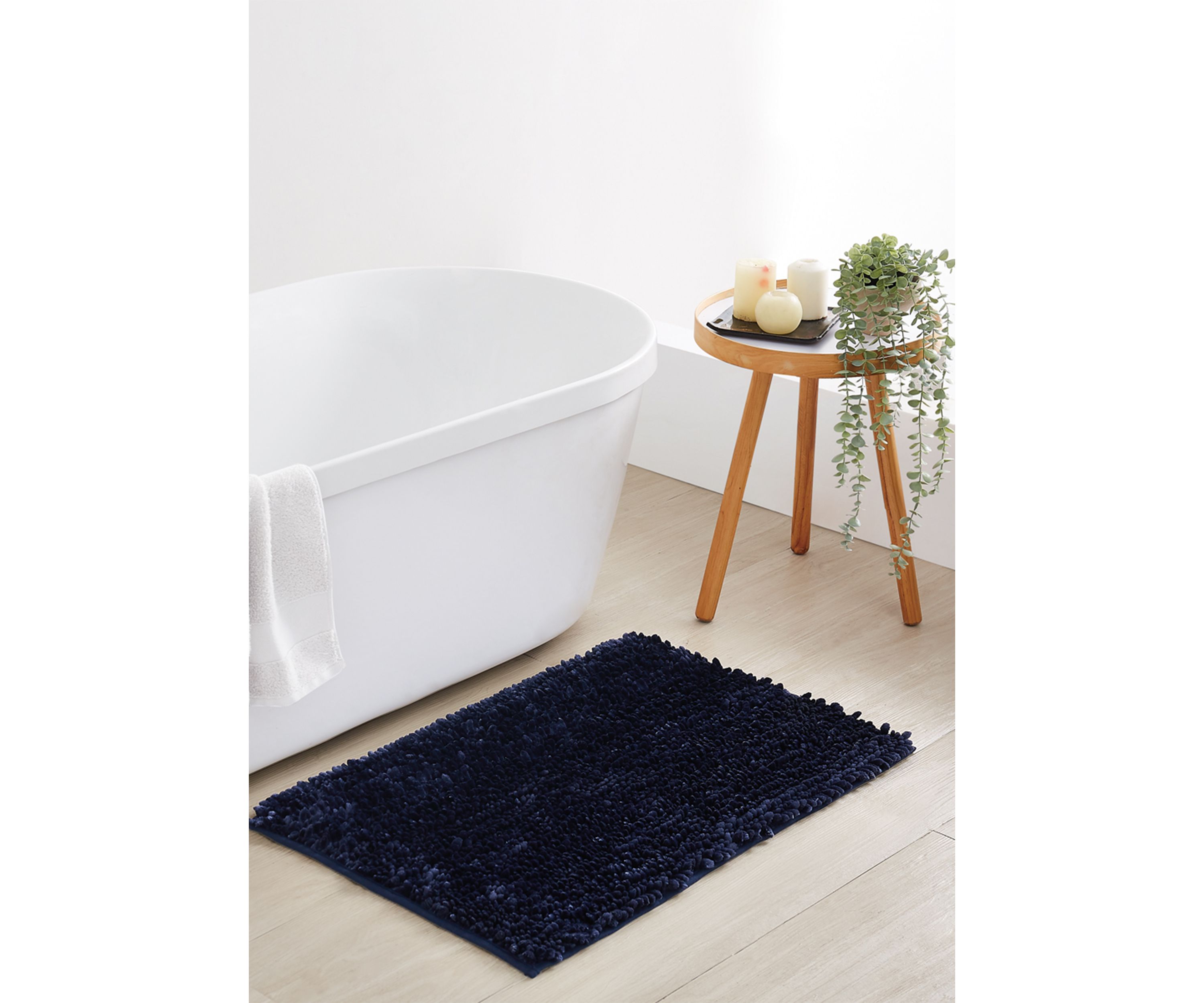 Cottage Classics™ Blue Chenille Bathroom Rug | Belk