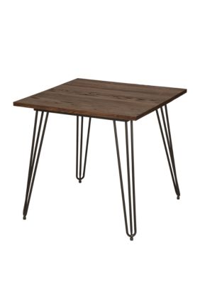 Glitzhome Industrial Steel Square Dining Table With Wood Top | belk