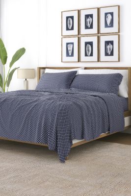 Luxury Inn Sheet Set 4-Piece Patterned Microfiber Geometric Ultra Soft ...