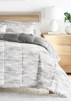 Luxury Inn Bedding Bundle, Patterned Microfiber Comforter Set and Solid ...