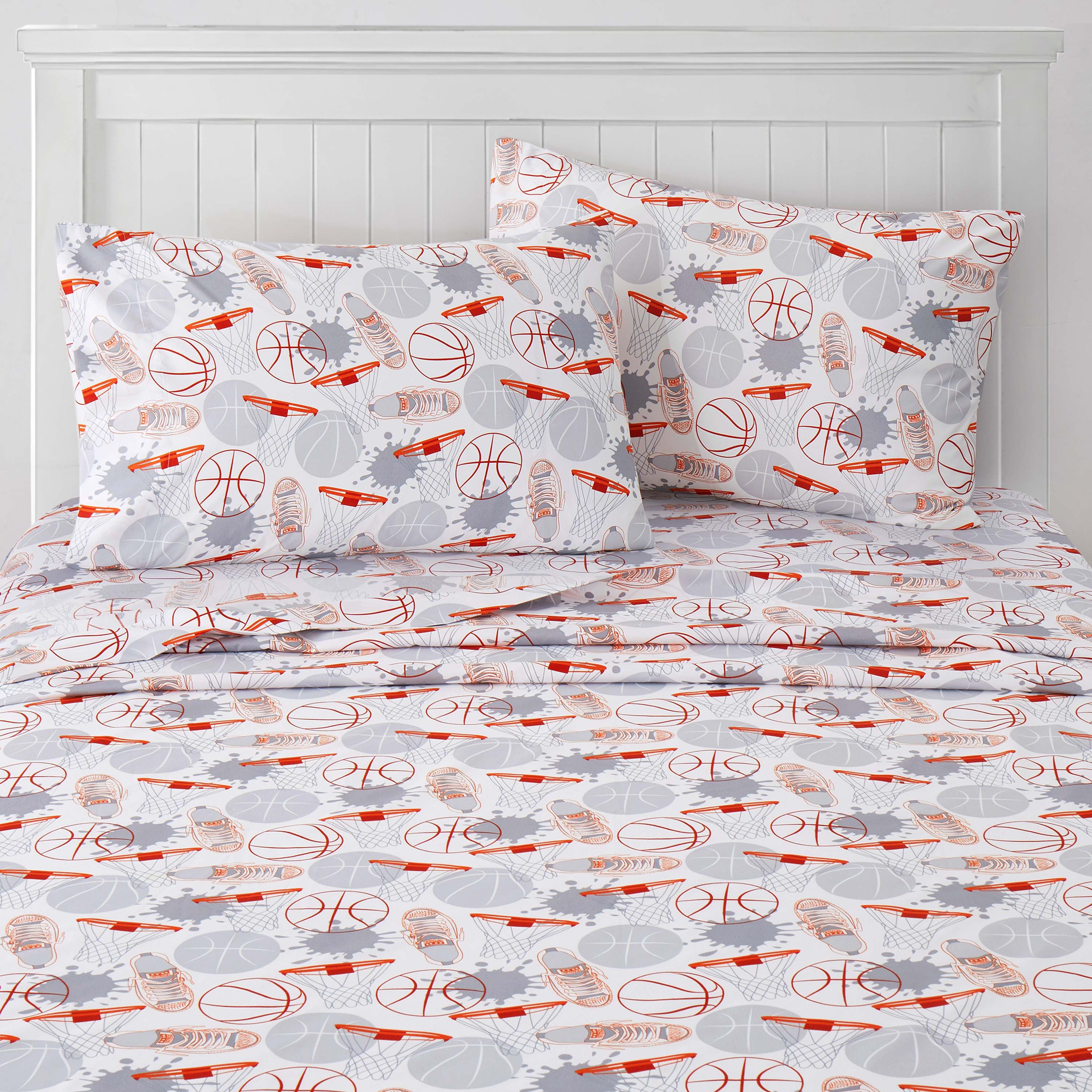Sweet Home Collection Basketball Kids Microfiber Sheet Set | Belk