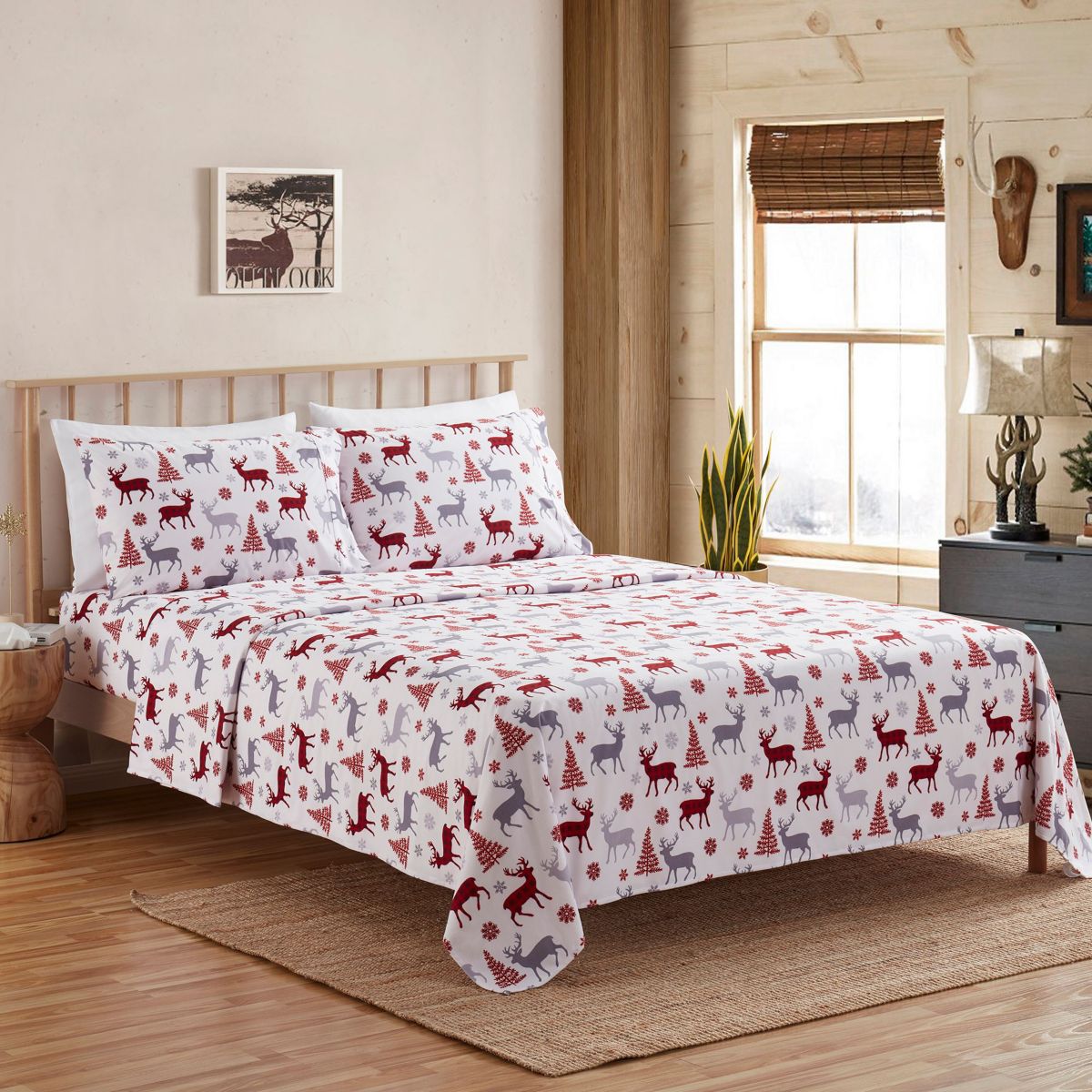 Sweet Home Collection 1500 Supreme Microfiber Buffalo Check Deer Print ...