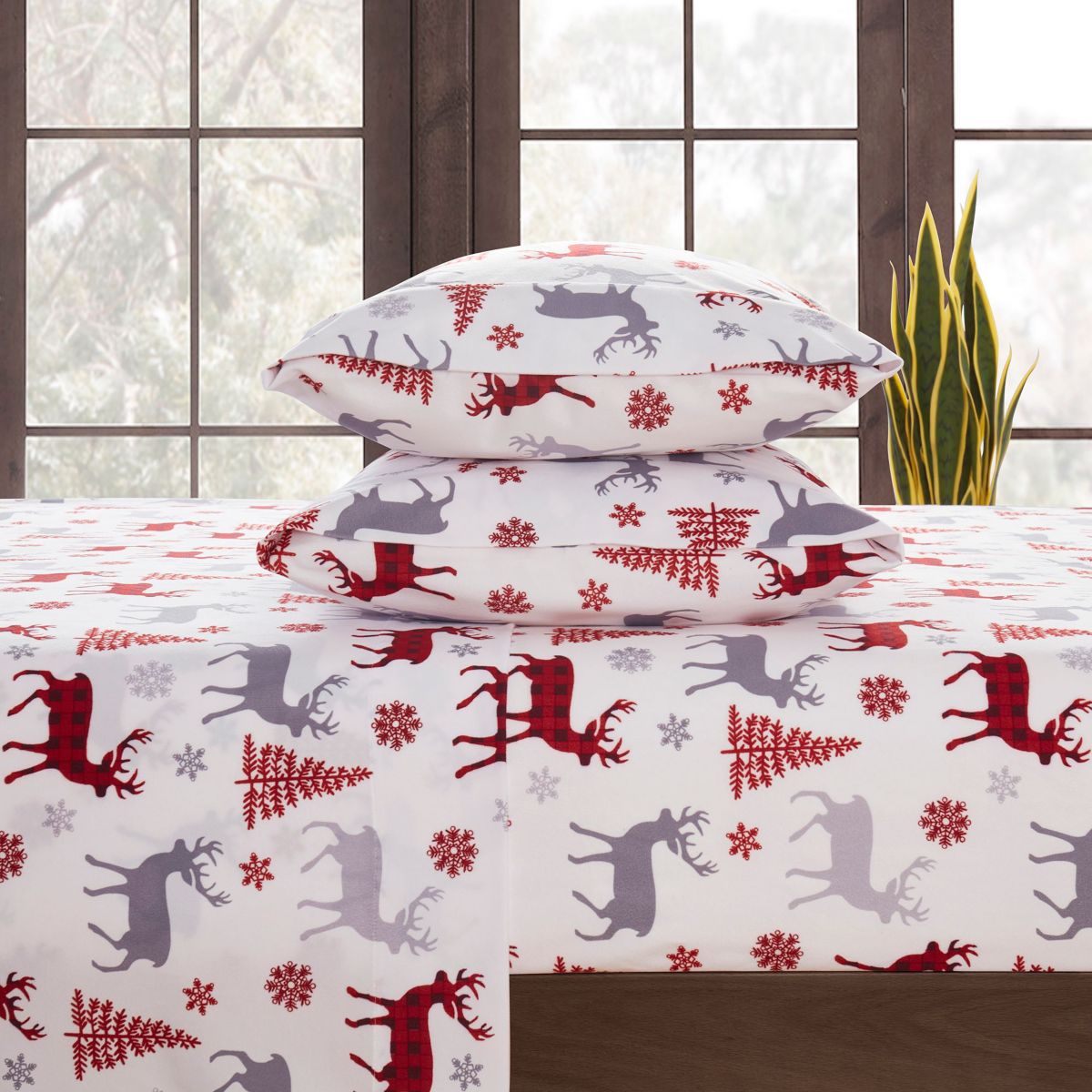 Sweet Home Collection 1500 Supreme Microfiber Buffalo Check Deer Print ...