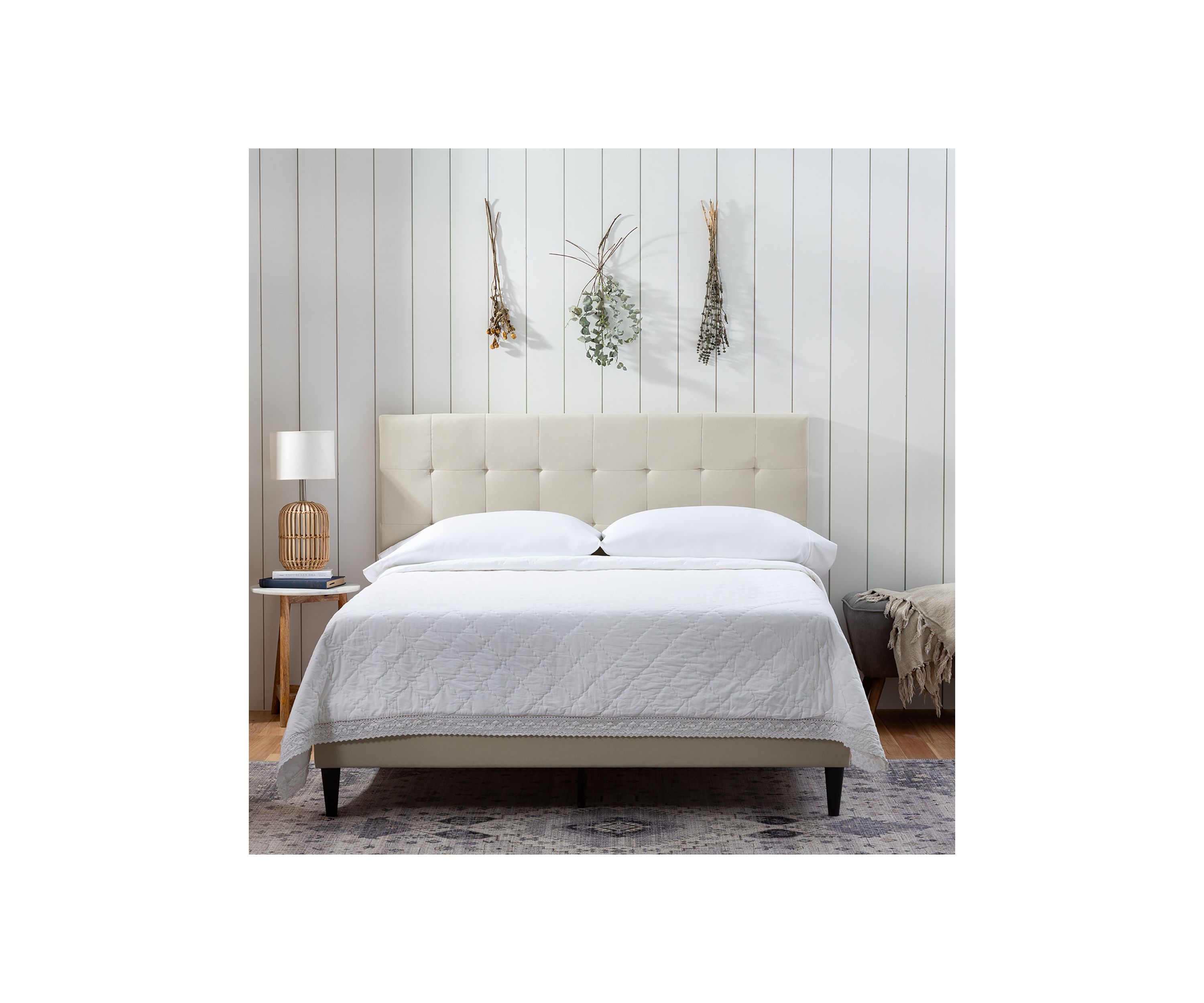 LUCID Dream Collection Square Tufted Upholstered Bed | Belk
