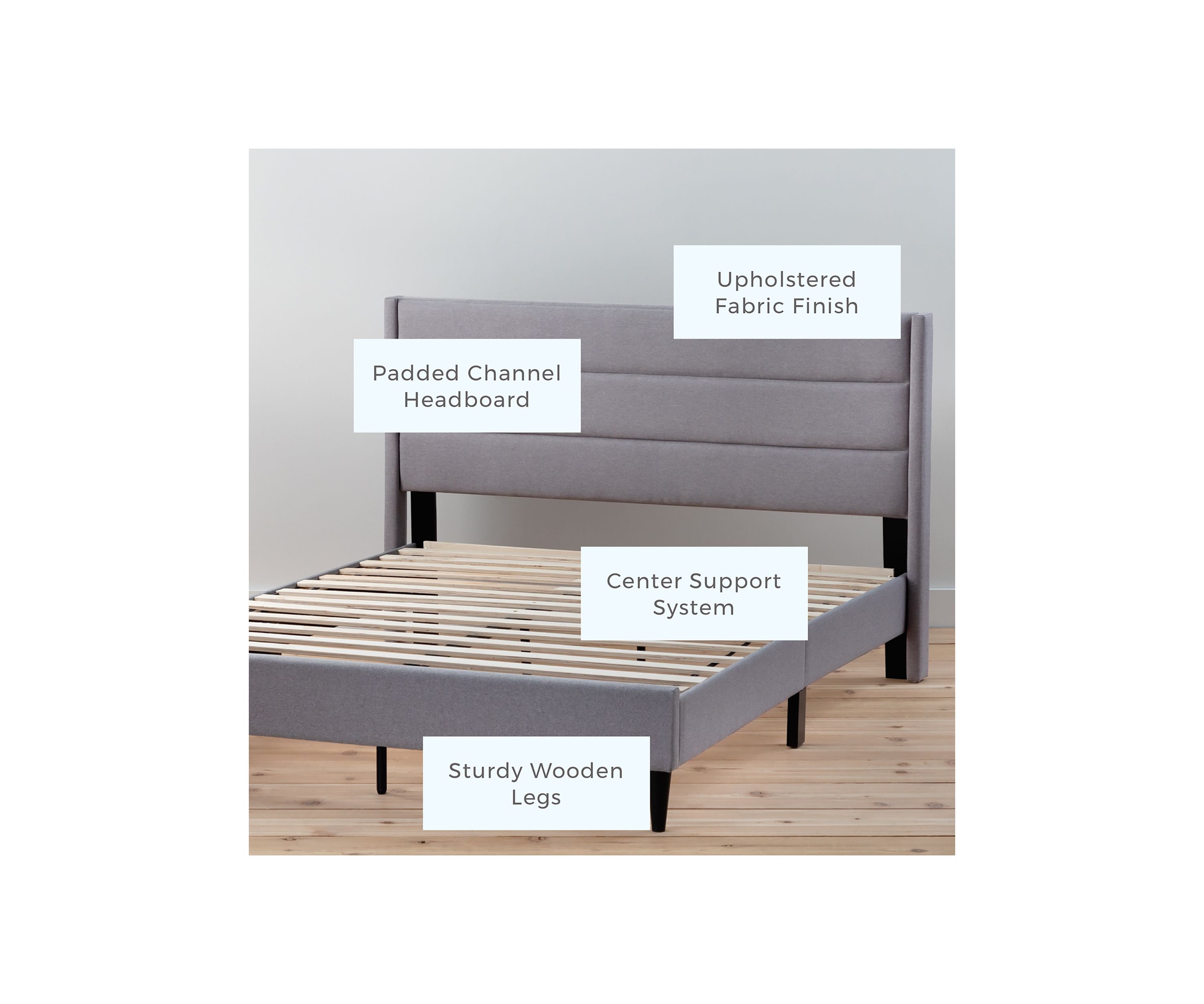 LUCID Dream Collection Triple Line Upholstered Bed | Belk