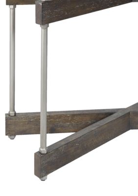 Silverwood Garth Glass and Wood X Frame Console Table | belk