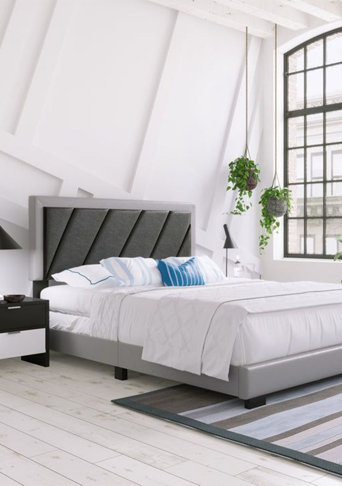Boyd Sleep Boyd Sleep Savona Fully Upholstered Platform Bed Frame, 4 ...