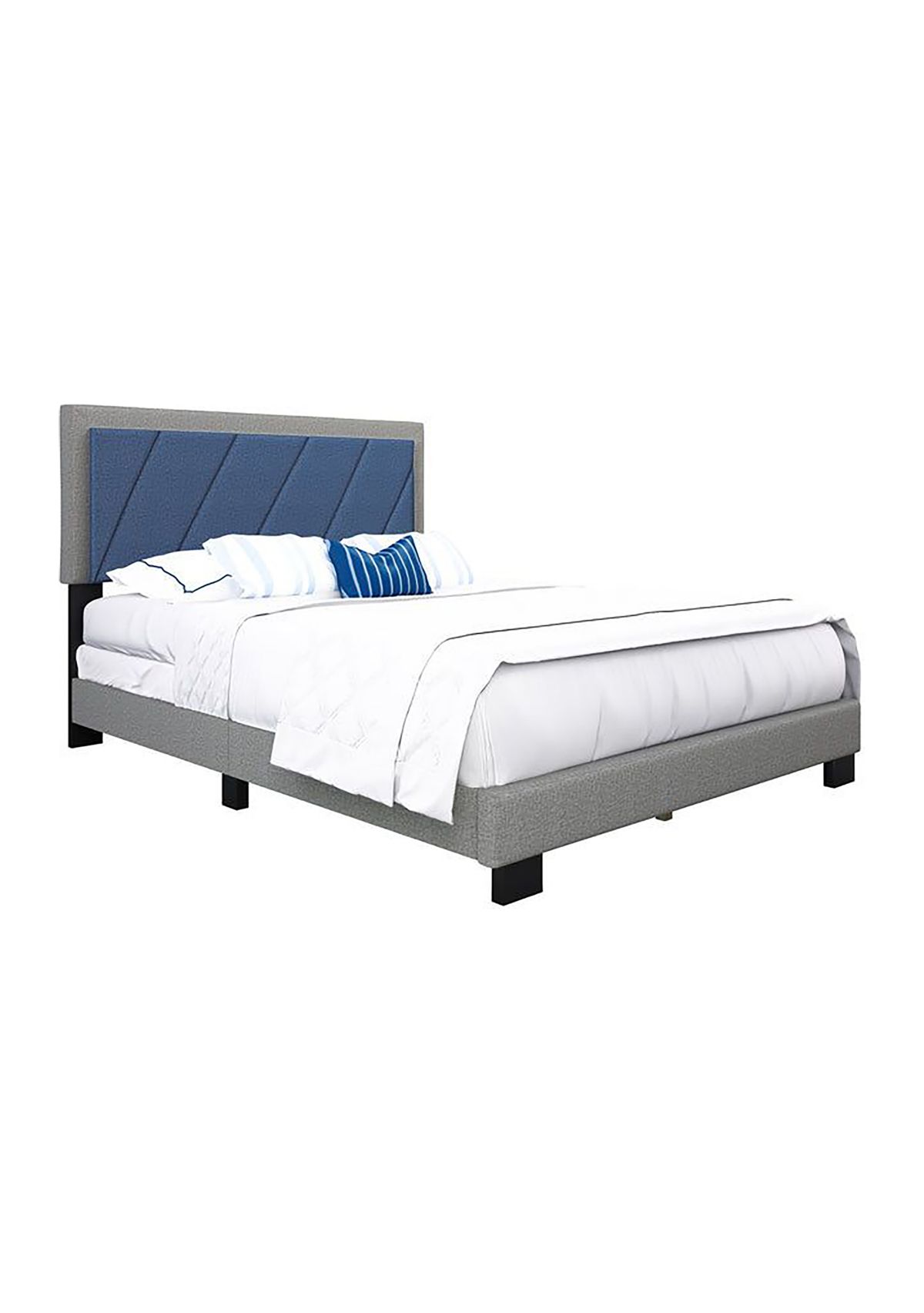 Boyd Sleep Boyd Sleep Diagonal Fully Upholstered Platform Bed Frame, 4 ...