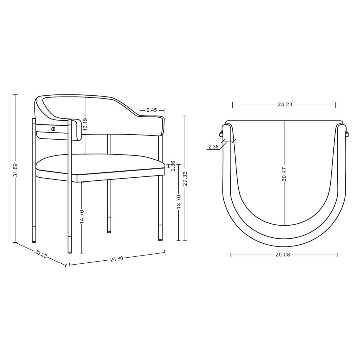 Manhattan Comfort Lia Dining Armchair | Belk