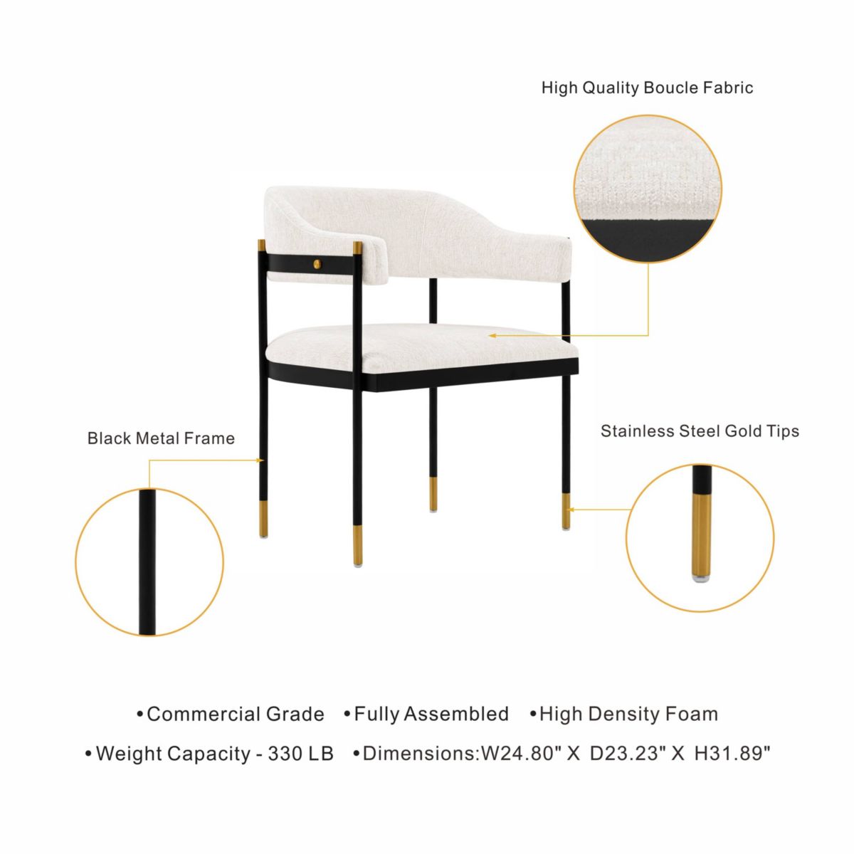 Manhattan Comfort Lia Dining Armchair | Belk