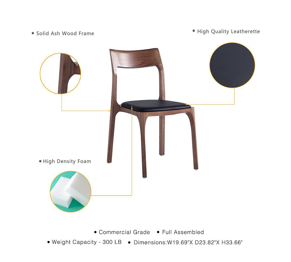 Manhattan Comfort Moderno Stackable Dining Chair- Set of 4 | Belk