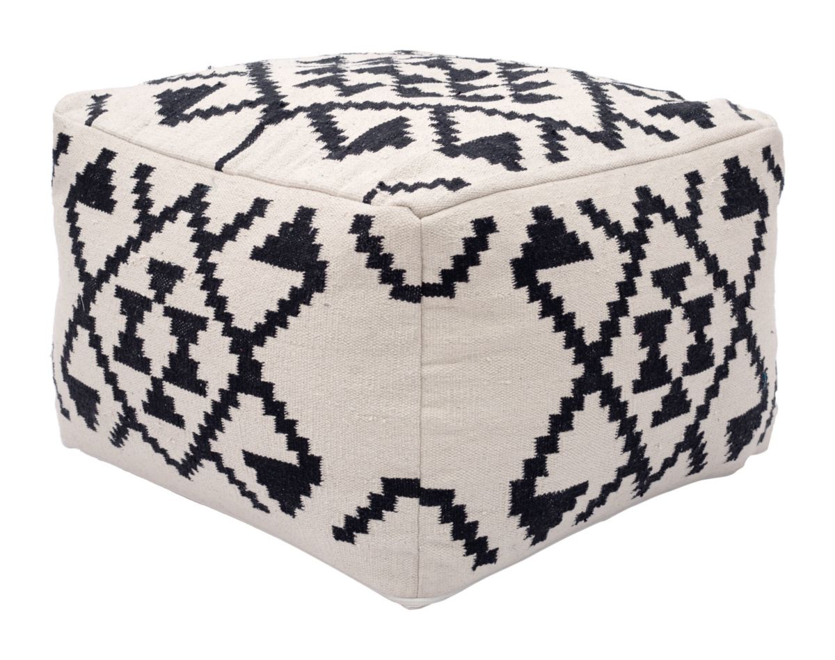 Zuo Modern Lizardo Ottoman Beige & Black | Belk