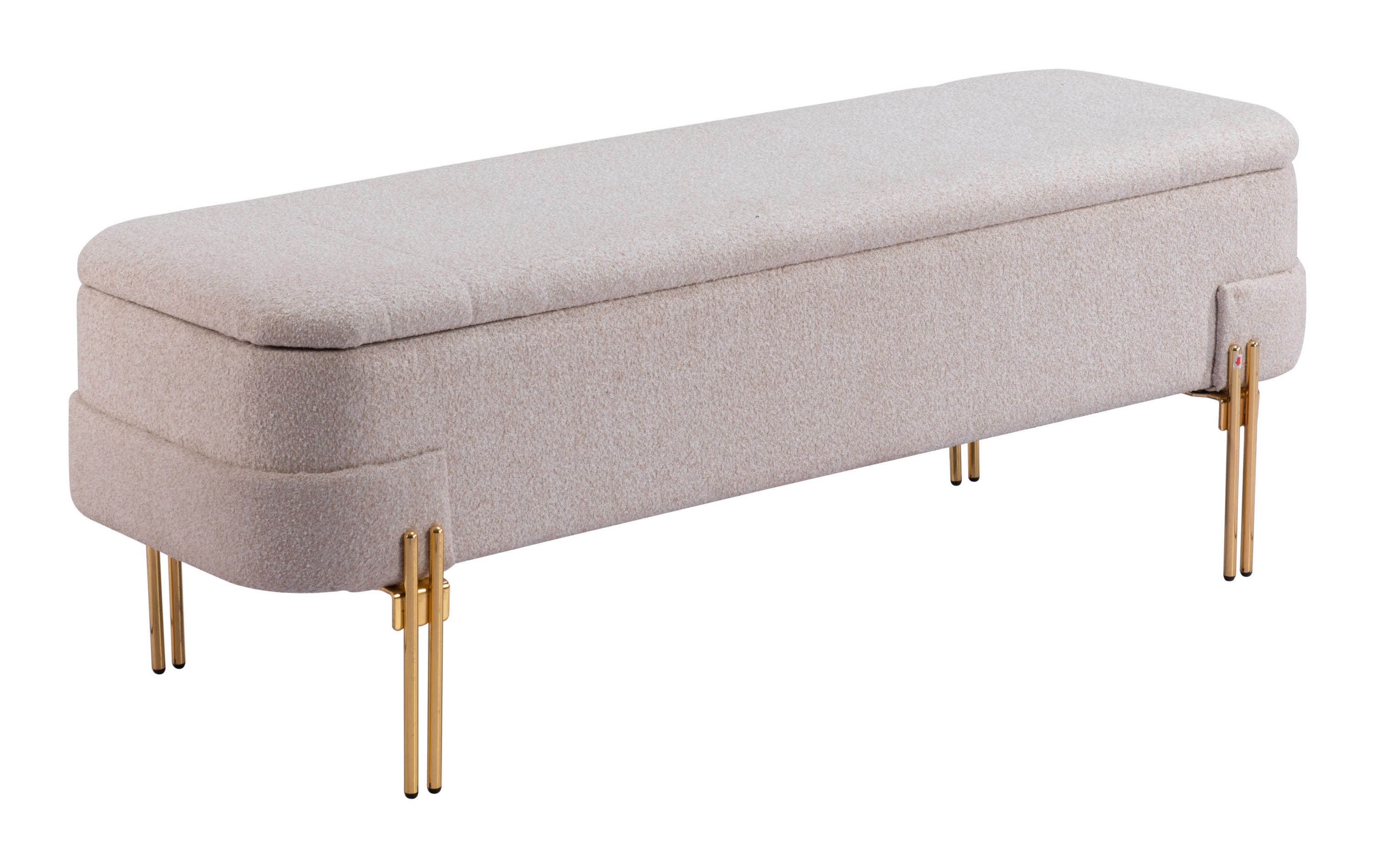 Zuo Modern Lebreton Storage Bench Oatmeal Beige | Belk