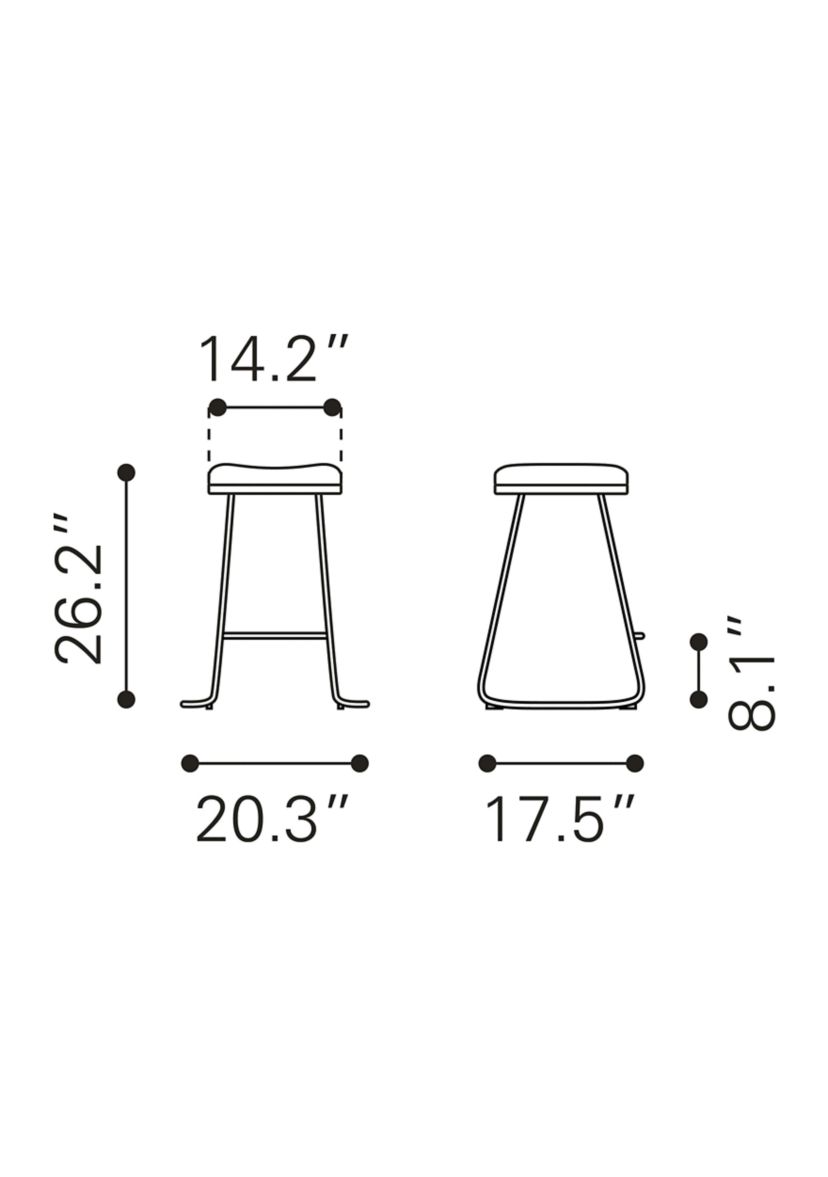 Zuo Modern Bree Counter Stool - Set of 2 | Belk
