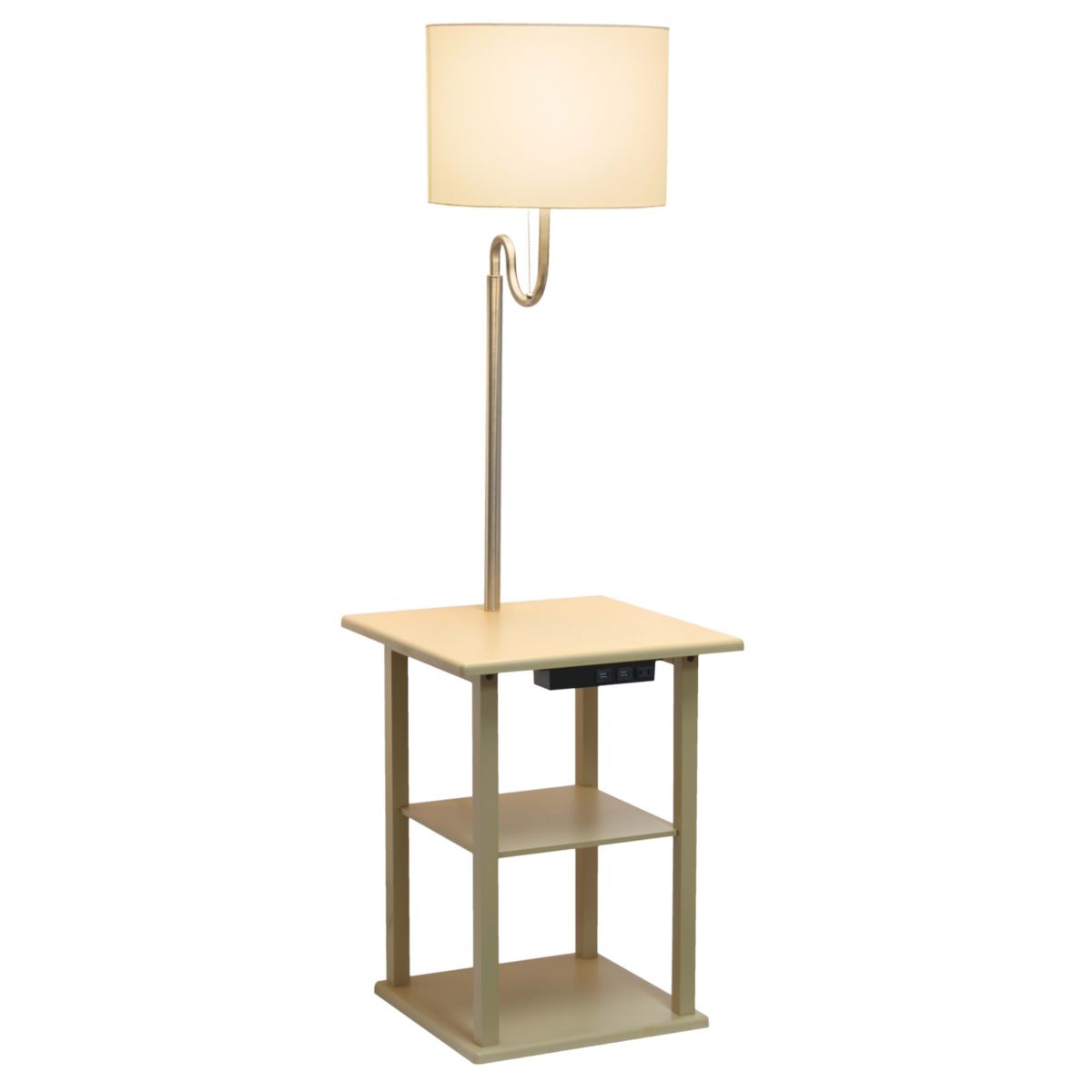 Simple Designs 57" Modern 2 Tier End Table Floor Lamp Combination with ...