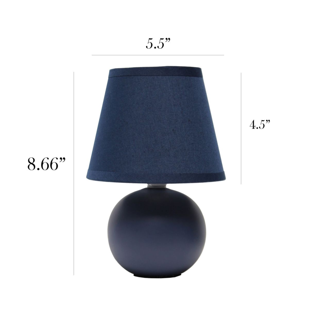 Simple Designs 8.66" Compact Ceramic Globe Table Lamp with Stylish ...