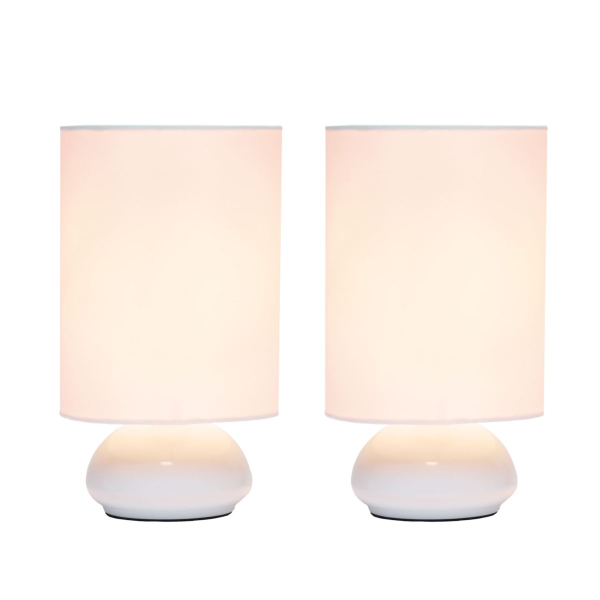 Creekwood Home 9" Chic Elongated Shade Mini Touch Lamp Duo, for Bedroom ...