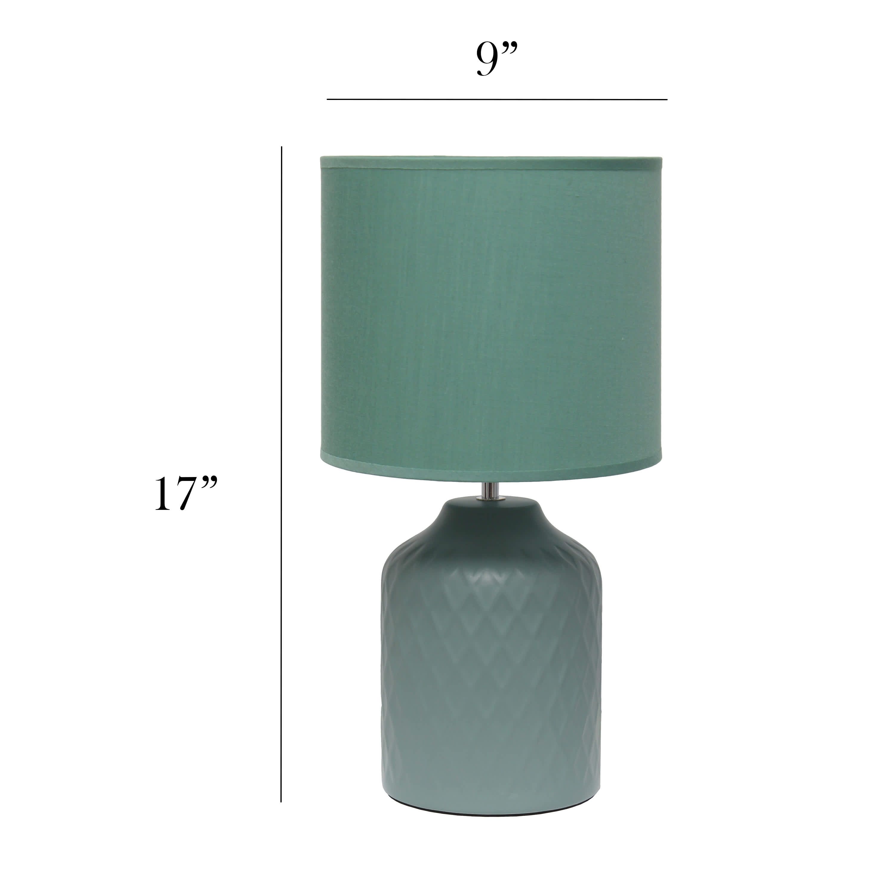 Simple Designs 17.25" Touch of Chevron Ceramic Table Lamp with Matching ...
