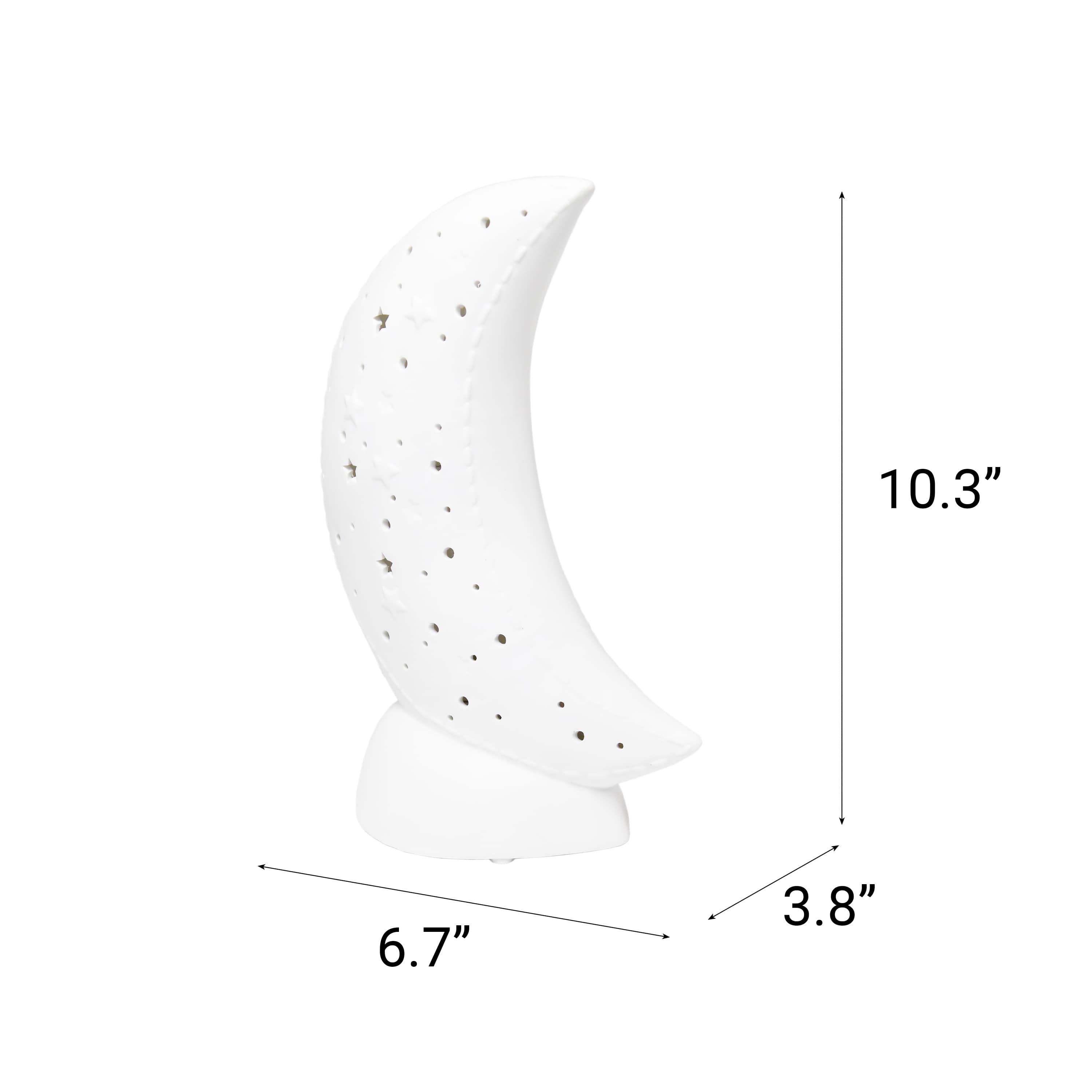 Creekwood Home 10.15" Glowing Ceramic Crescent Moon Light, for Home ...
