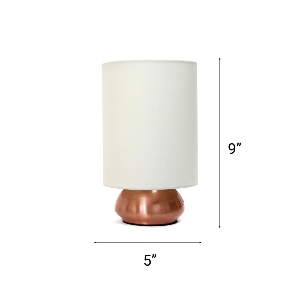 Creekwood Home 9" Chic Elongated Shade Mini Touch Lamp Duo, for Bedroom ...