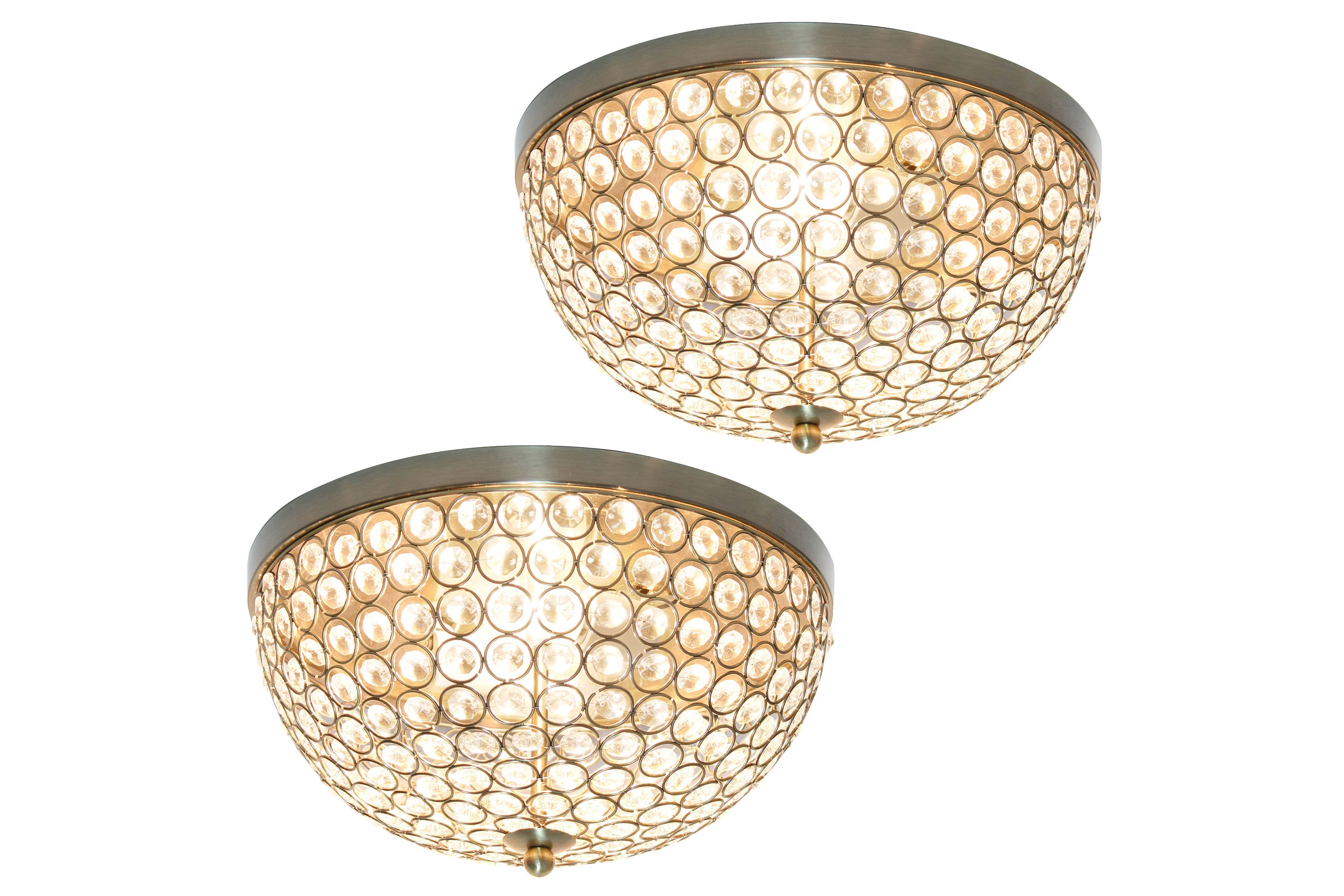 Lalia Home 13" Classix Crystal Glam Two Light Decorative Dome Shaped ...