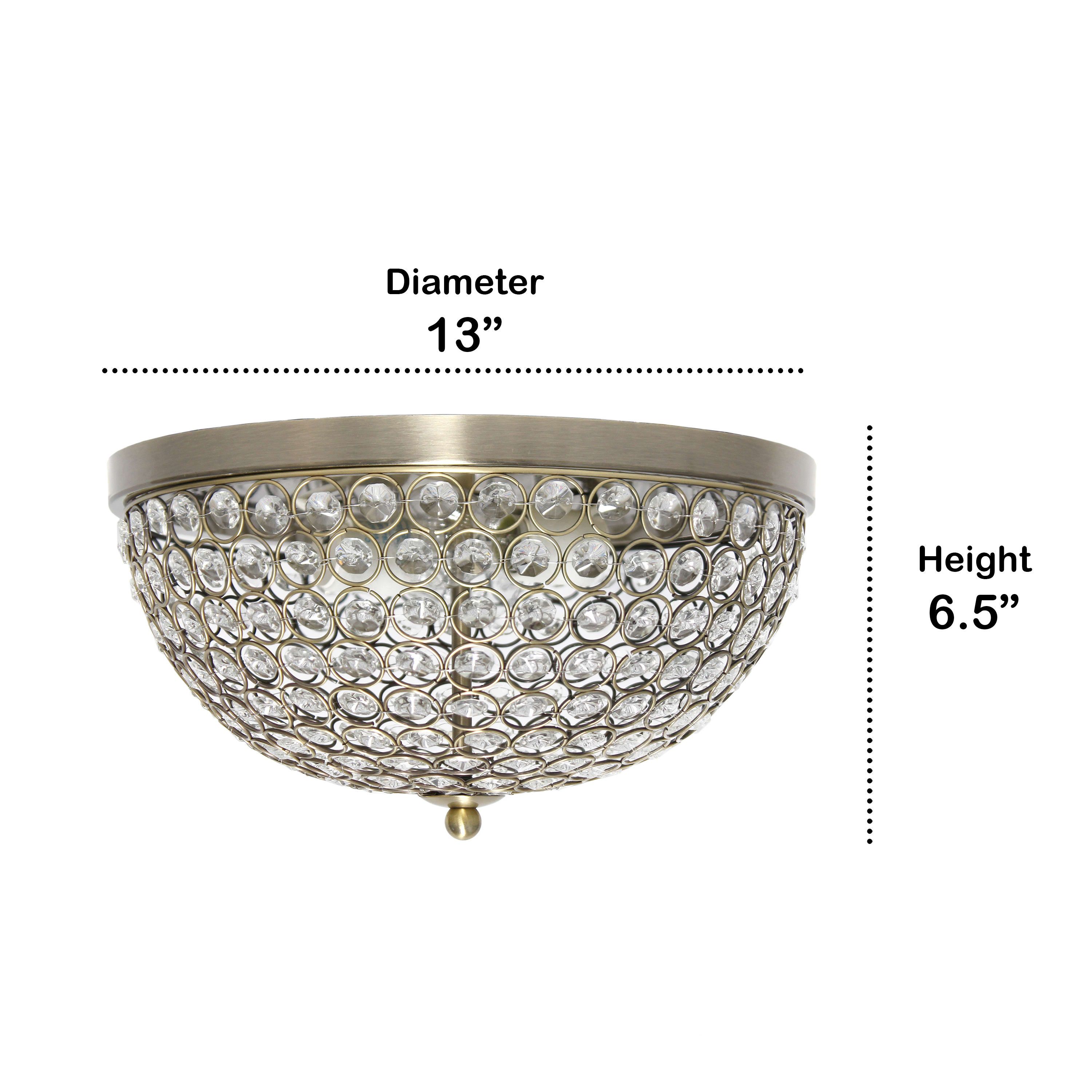 Lalia Home 13" Classix Crystal Glam Two Light Decorative Dome Shaped ...