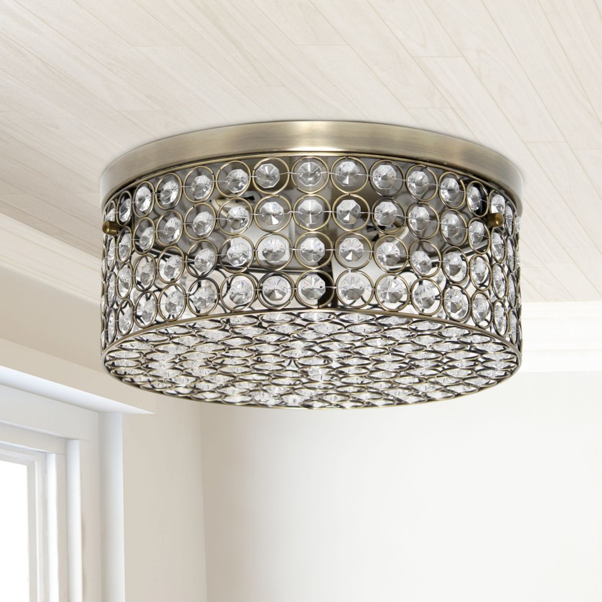 Lalia Home 12" Classix Glam Two Light Decorative Round Crystal and ...
