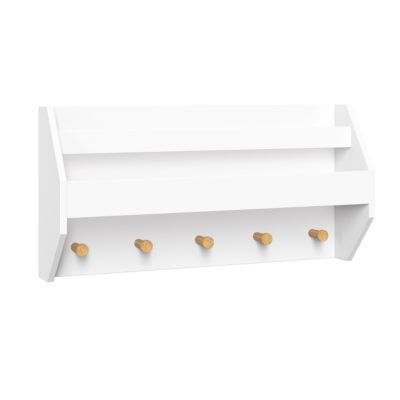 RiverRidge Home Kids Catch-All Wall Shelf with Bookrack and Hooks ...