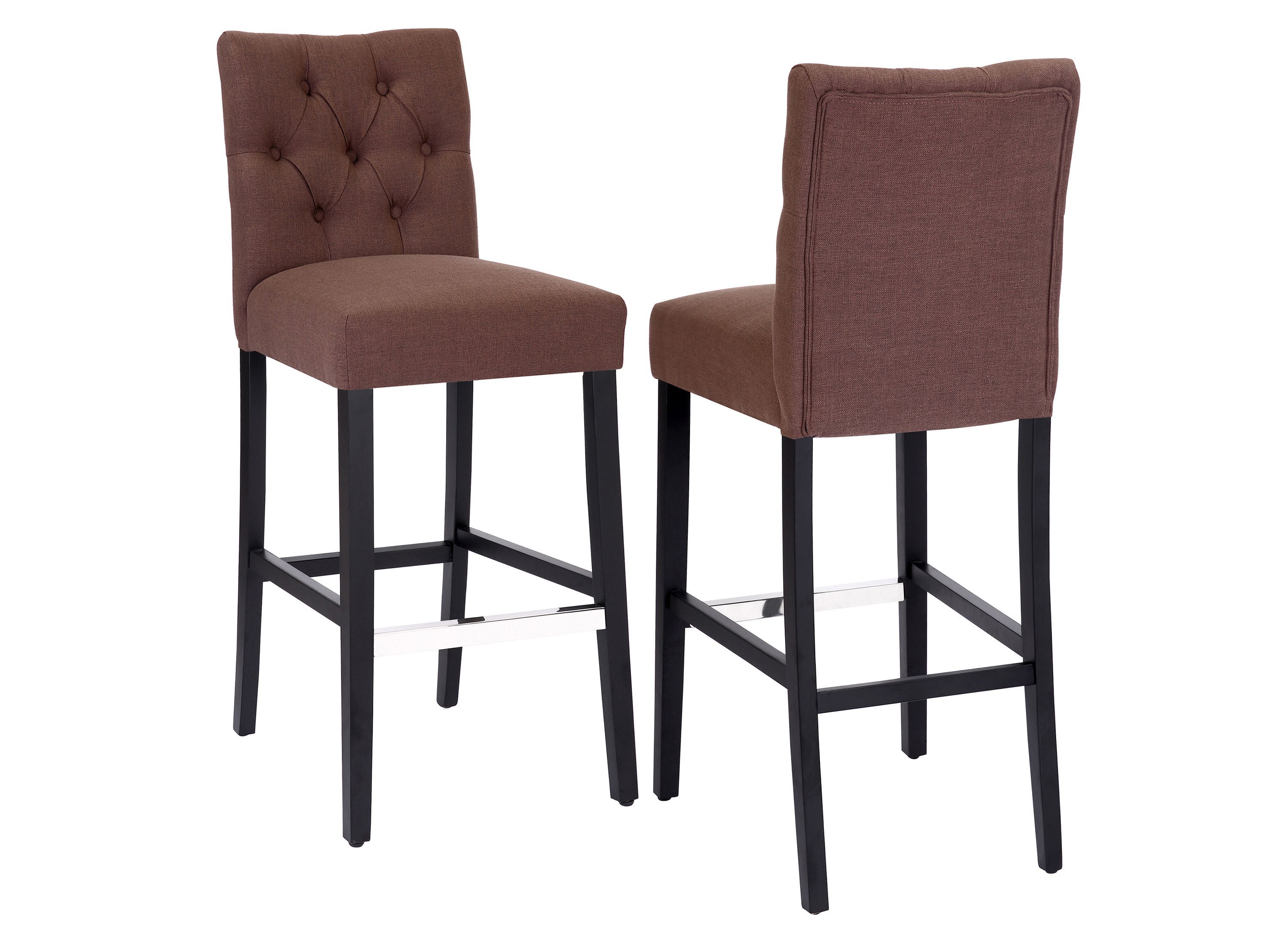 Westin Furniture 29" Linen Fabric Tufted Upholstered Counter Stool (Set ...