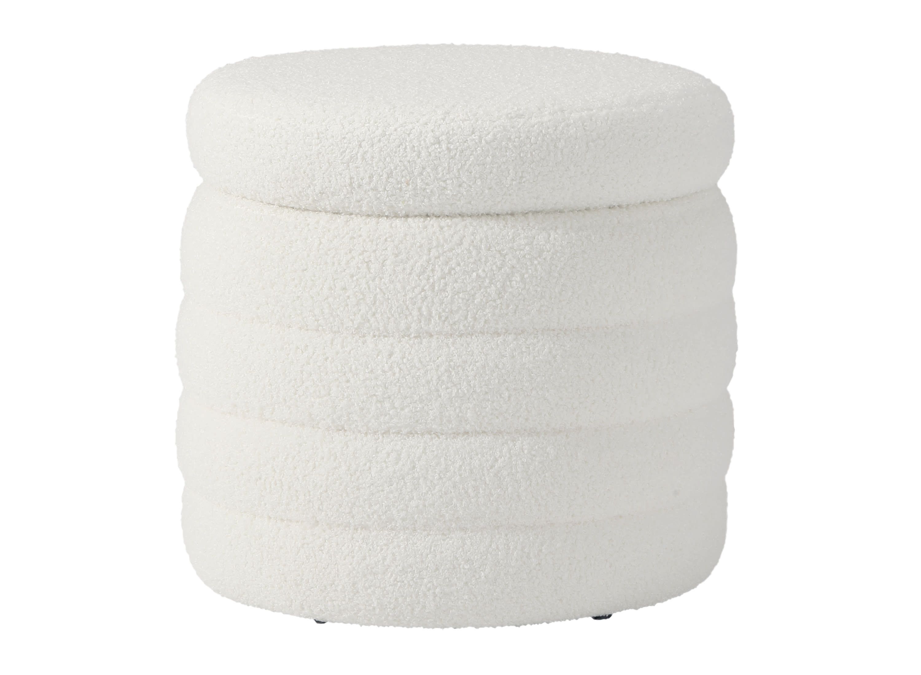 Westin Furniture 16" Tall Sherpa Round Ottoman With Storage | Belk